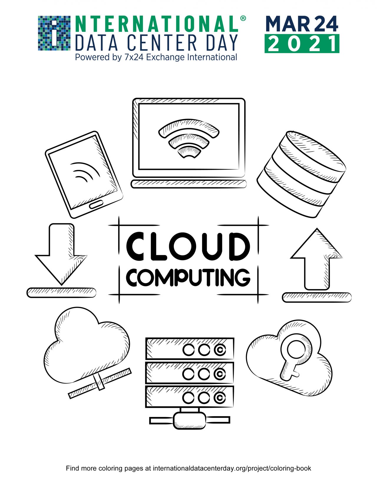 Coloring Pages | International Data Center Day | 7x24 Exchange